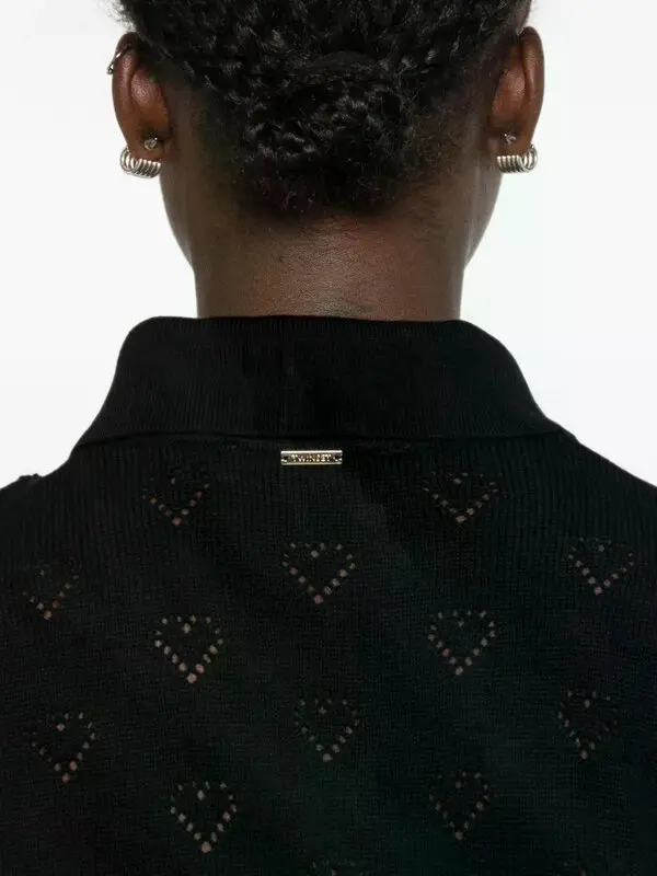 TWINSET Pointelle Knit Polo Shirt
