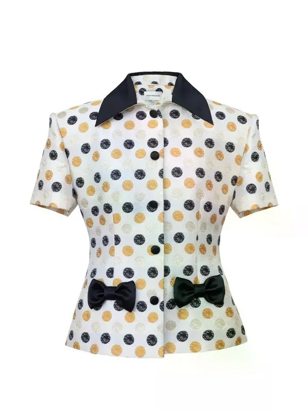POST MERIDIEM Polka-dot Bow Detail Jacket