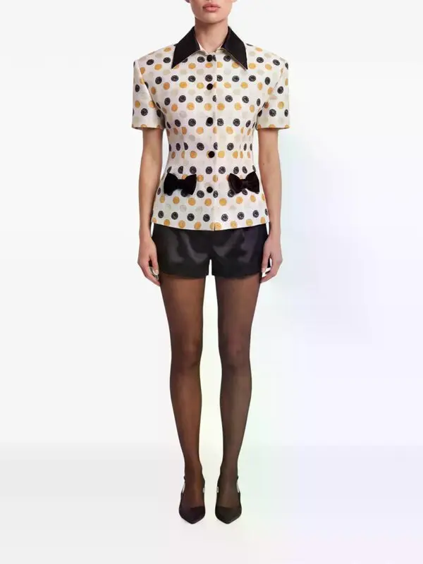 POST MERIDIEM Polka-dot Bow Detail Jacket