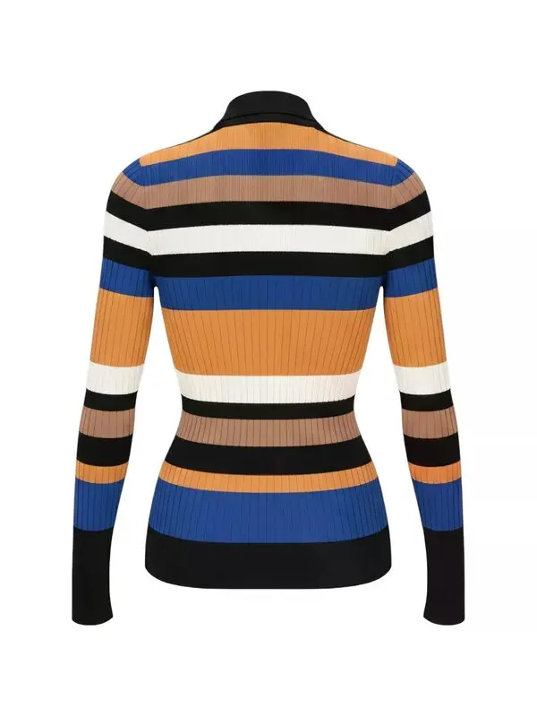 Isaia Striped Ribbed Sweater - Blue