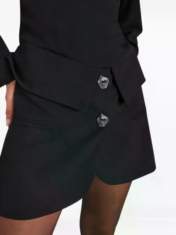 VIOLANTE NESSI Sculptural-neckline Button-embellished Mini Dress