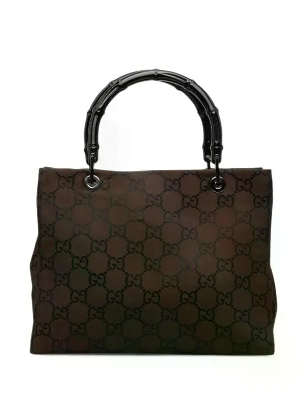 Gucci Gg Nylon Bamboo Satchel