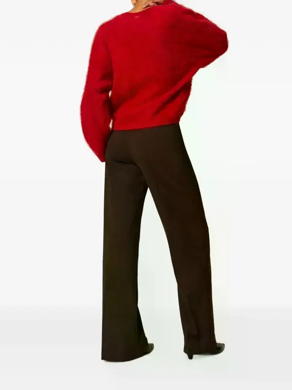 TWINSET Matte Satin Wide Leg Trousers