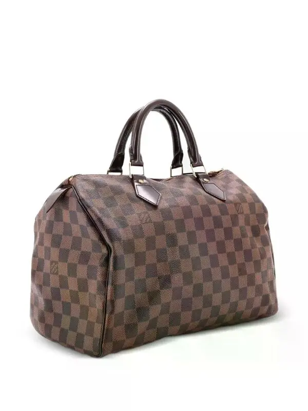 LOUIS VUITTON Speedy Handbag Damier 30 Satchel - Brown