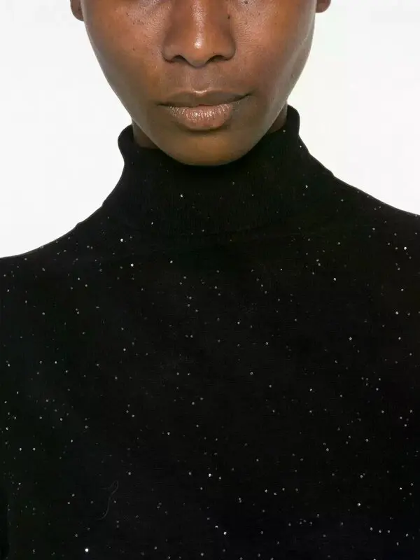 Fabiana Filippi Sequin Embellished Turtleneck Sweater
