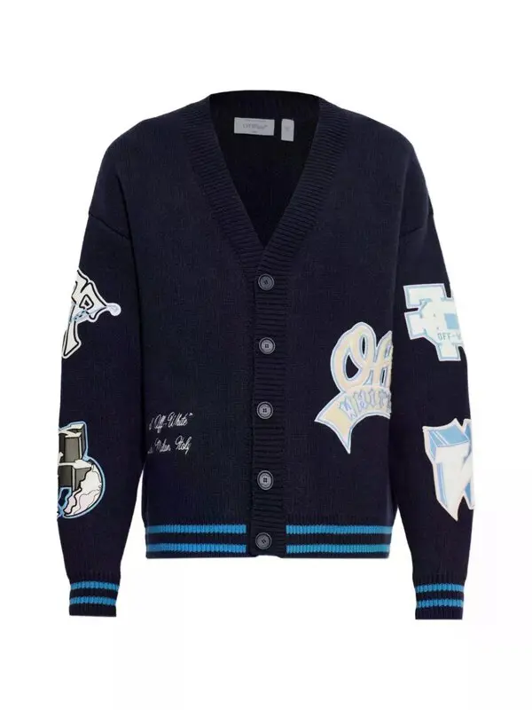 Off-White Knitted Patch Detail Cardigan