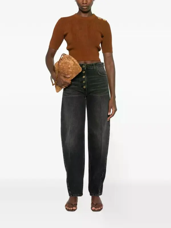 Elisabetta Franchi Button-up Faded Effect Jeans