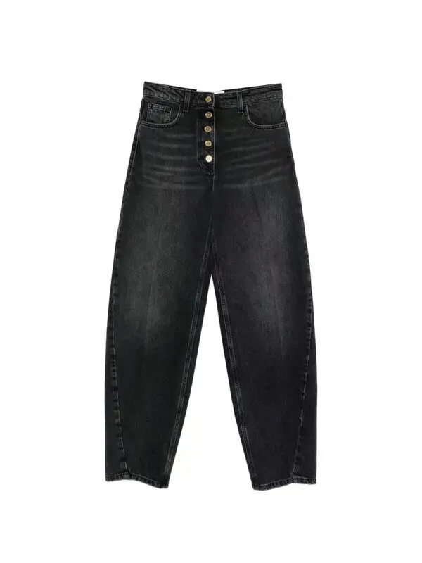 Elisabetta Franchi Button-up Faded-effect Jeans - Black