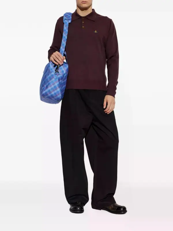 VIVIENNE WESTWOOD Orb-embroidered Polo-collar Sweater