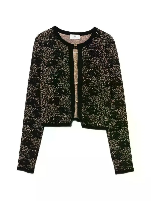 Elisabetta Franchi Lace-pattern Logo-plaque Sweater