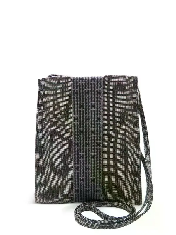 Hermès 1990-2010 Canvas Herline Pochette Crossbody Bag - Grey