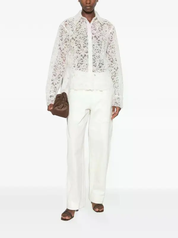 Ermanno Scervino Lace-overlay Scalloped-edge Shirt