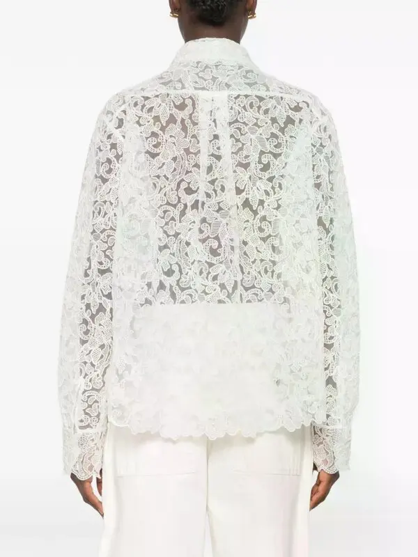 Ermanno Scervino Lace-overlay Scalloped-edge Shirt