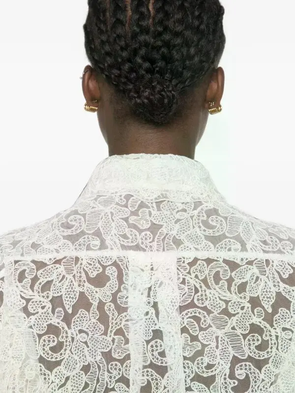 Ermanno Scervino Lace-overlay Scalloped-edge Shirt