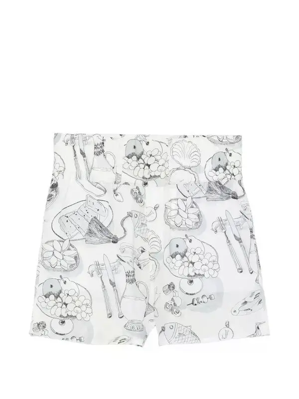 Jacquemus Graphic Print High-waisted Wide-leg Shorts