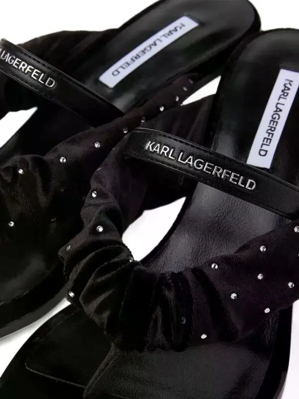 Karl Lagerfeld Crystal-embellished Ruched Sandals