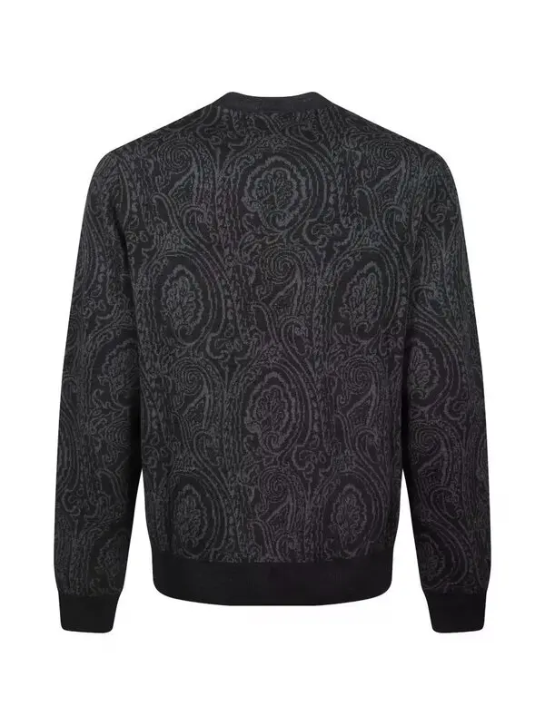 Etro Paisley Jacquard Crew Neck Long Sleeve Sweater