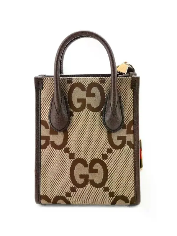 Gucci Vertical Tote Jumbo Gg Canvas Mini Crossbody Bag