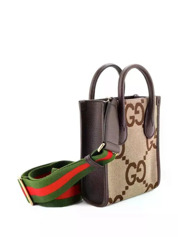 Gucci Vertical Tote Jumbo Gg Canvas Mini Crossbody Bag