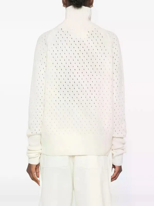Ermanno Scervino Perforated Knit Roll Neck Sweater