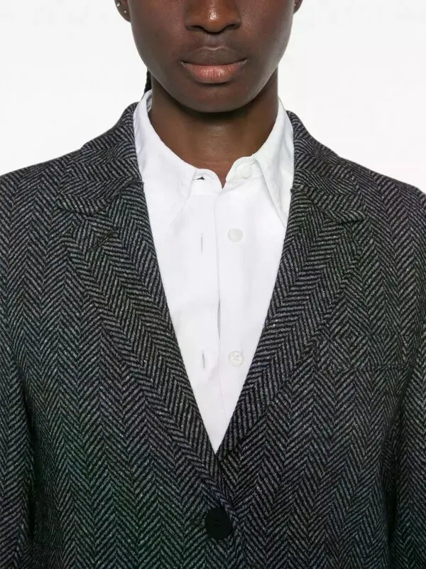 Harris Wharf London Single-breasted Herringbone Jacket