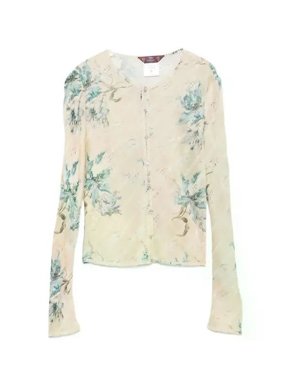 John Galliano Floral Print Cardigan