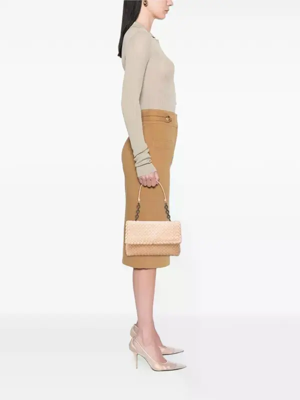 Bottega Veneta 2012-2026 Small Nappa Intrecciato Olimpia Shoulder Bag - Pink