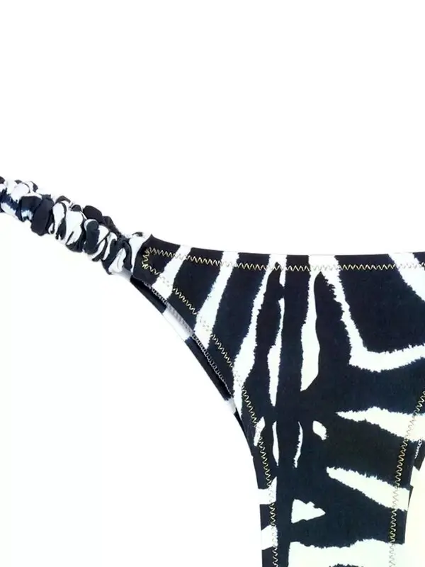 REINA OLGA Zebra-print Bikini Bottoms - Blue