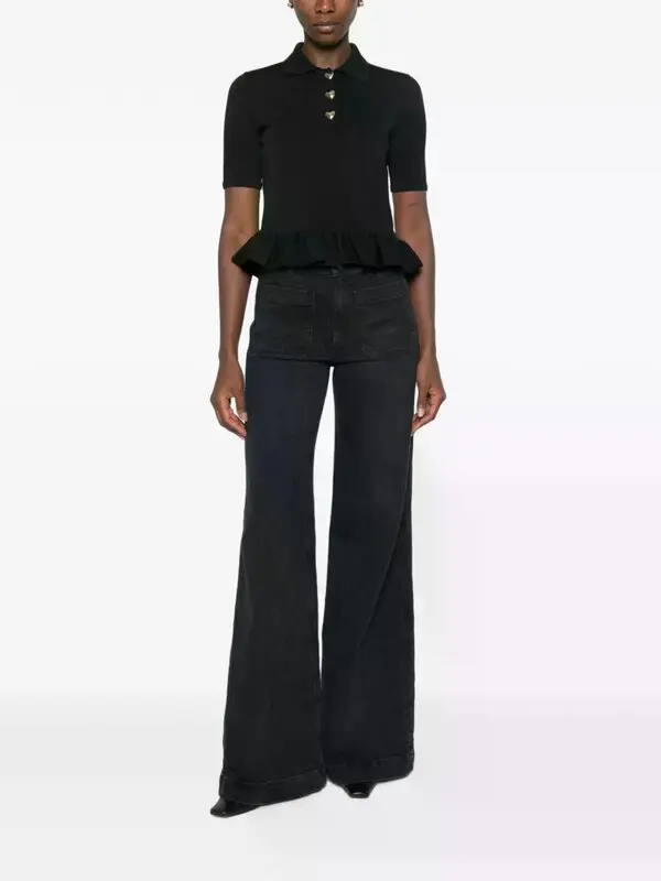TWINSET Ruffle-trim Heart-button Polo Shirt