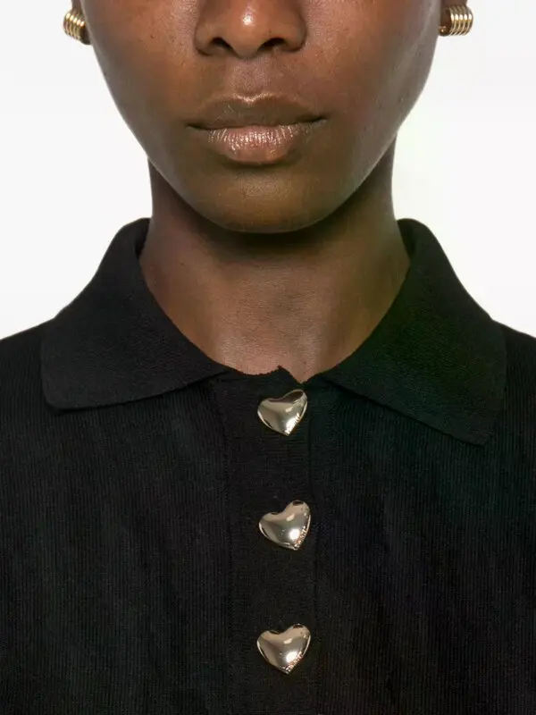 TWINSET Ruffle-trim Heart-button Polo Shirt