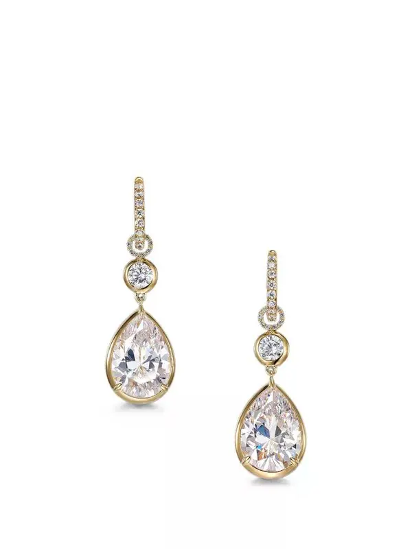 ANABELA CHAN Large Pear-pendant Diamond Earrings