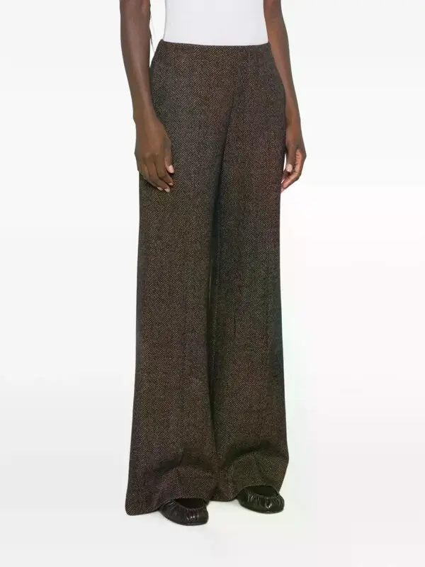Harris Wharf London Herringbone Elasticated Waist Trousers