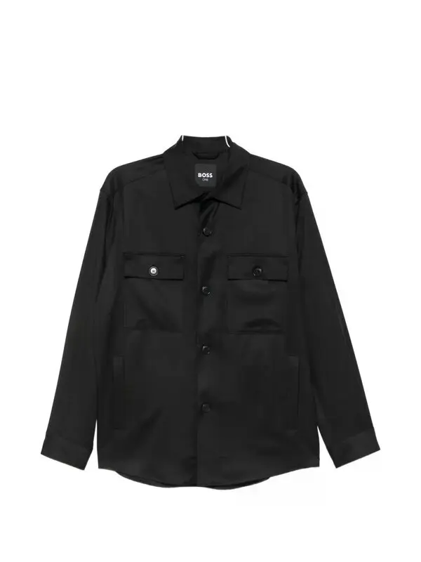 BOSS Virgin Wool Flap-pocket Jacket