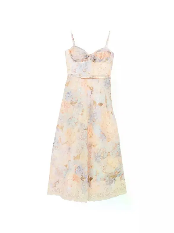 Zimmermann Valiant Floral-print Midi Dress - Neutrals