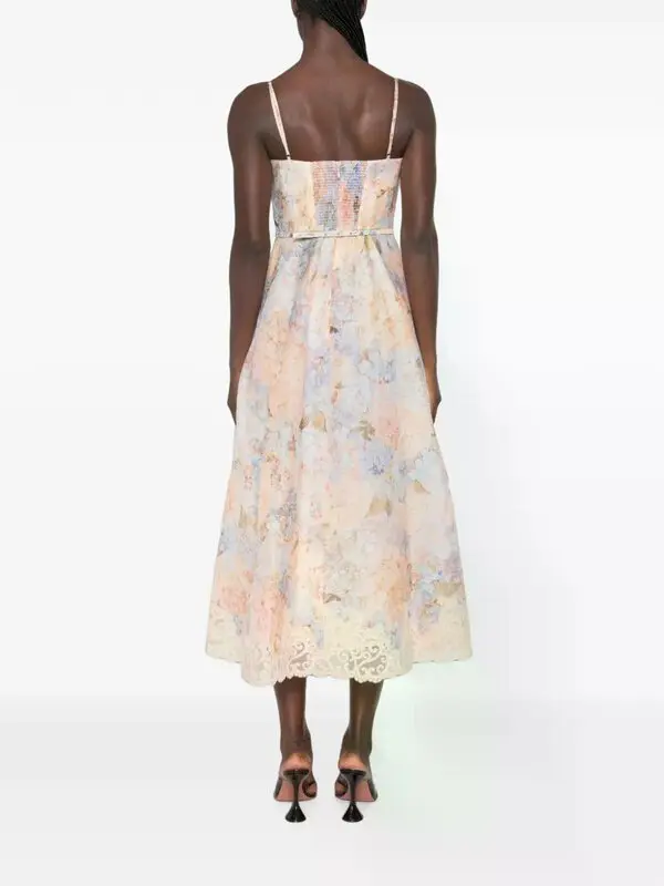 Zimmermann Valiant Floral-print Midi Dress - Neutrals
