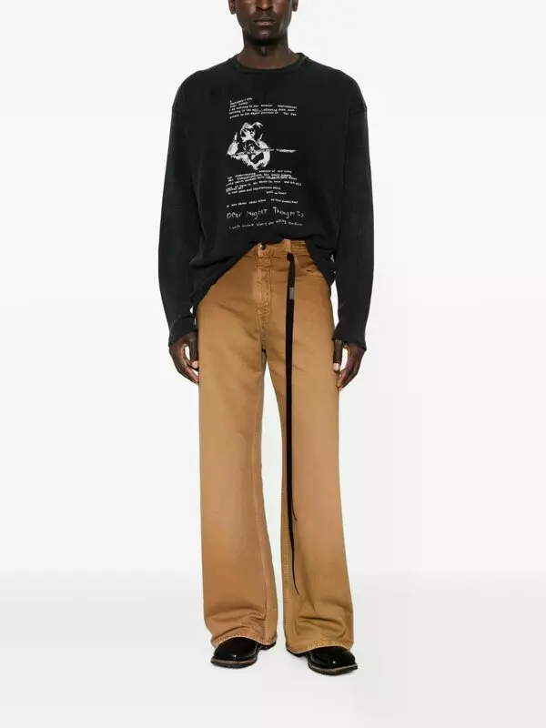 ANN DEMEULEMEESTER Wide-leg Trousers With Long Strap Detail
