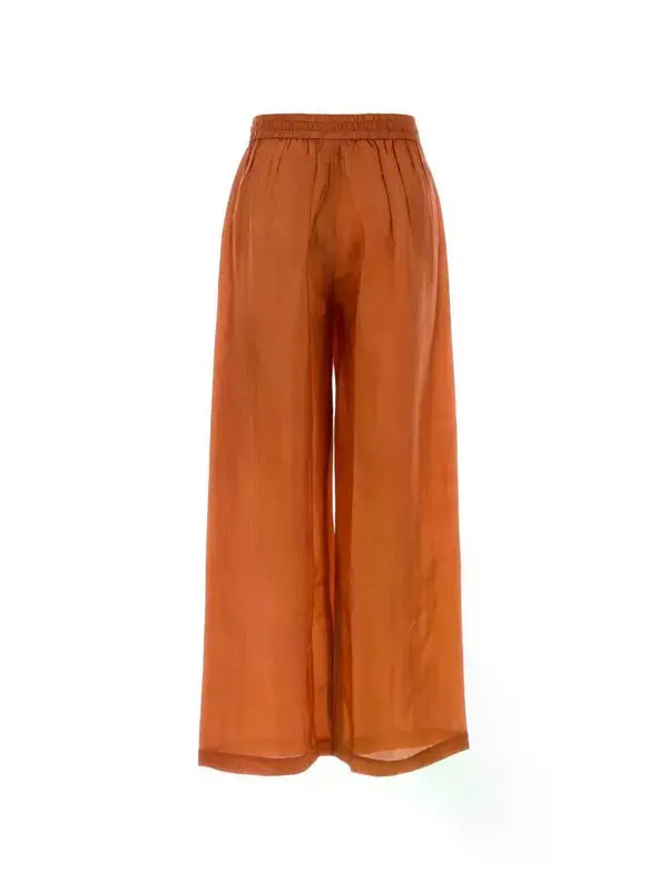 THE ROSE IBIZA Drawstring Straight-leg Silk Pants