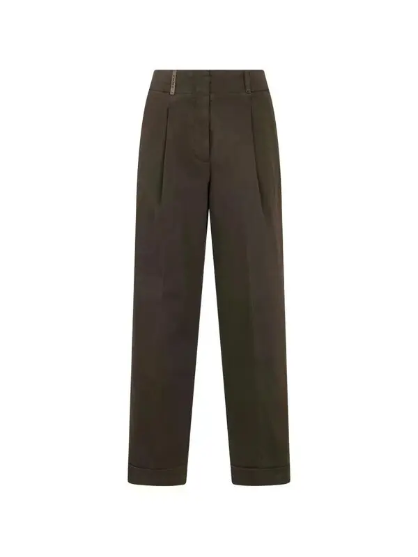 Peserico Pleated Detail Turn-up Wide-leg Trousers