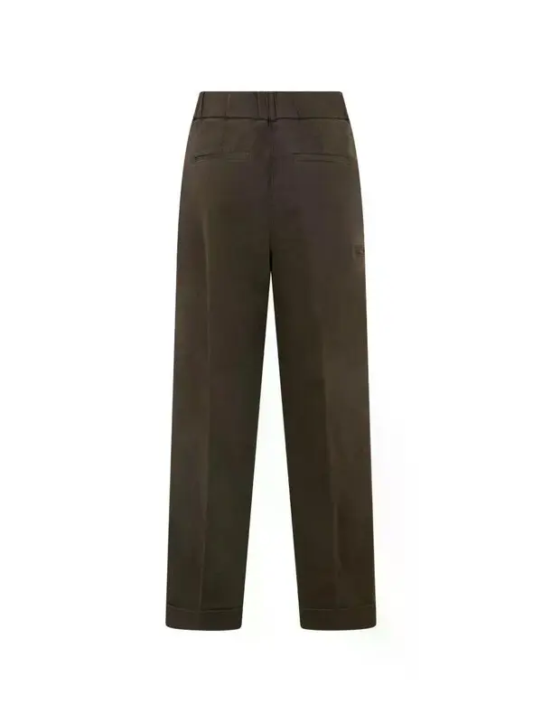 Peserico Pleated Detail Turn-up Wide-leg Trousers