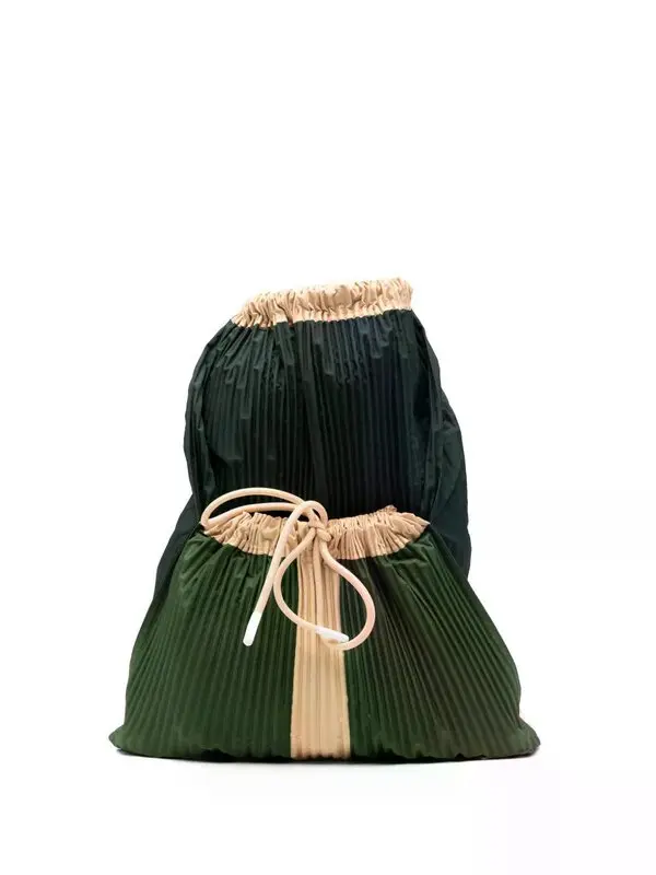 MULTITUDES BAGS Cini Plissé-effect Drawstring Backpack - Green