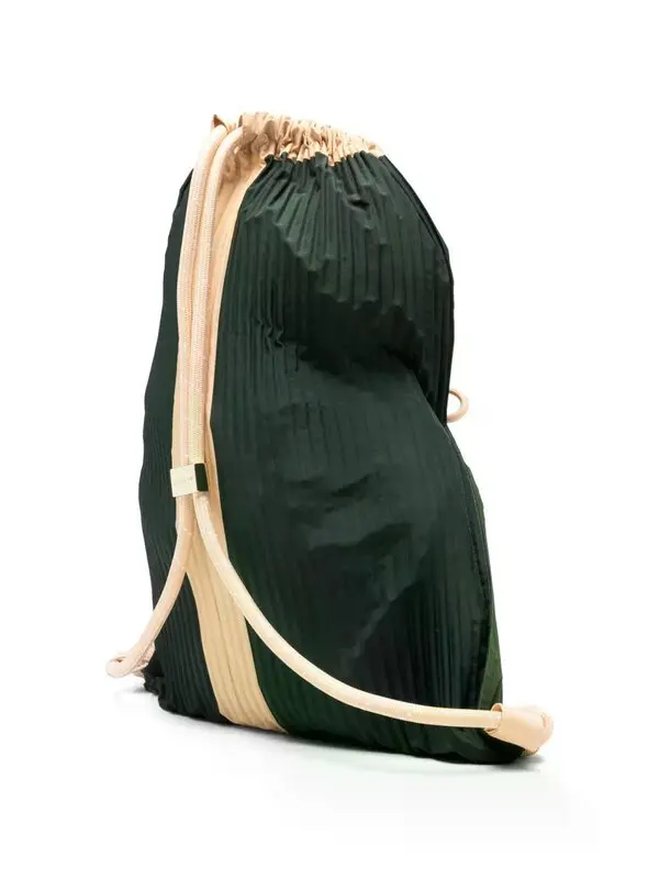 MULTITUDES BAGS Cini Plissé-effect Drawstring Backpack - Green