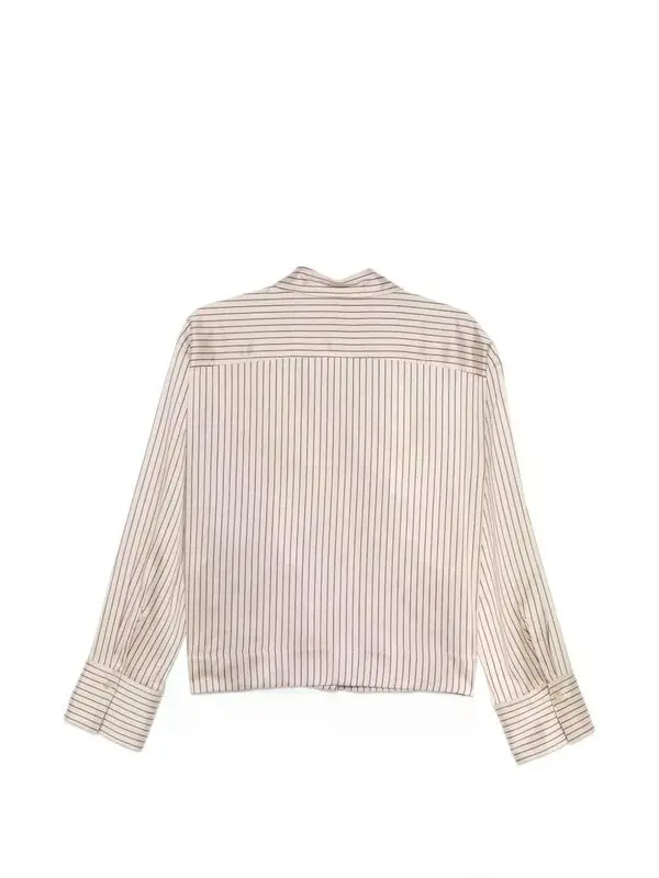 ALYSI Vertical-stripe Chest-pocket Shirt