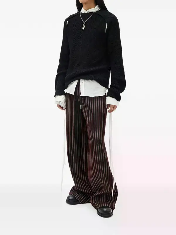 ANN DEMEULEMEESTER Ribbed Knit Long Sleeve Sweater
