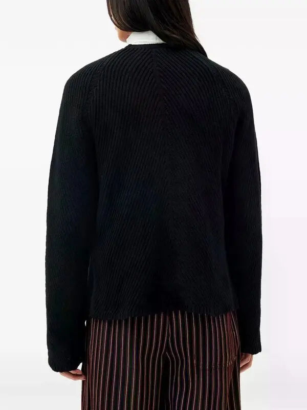 ANN DEMEULEMEESTER Ribbed Knit Long Sleeve Sweater