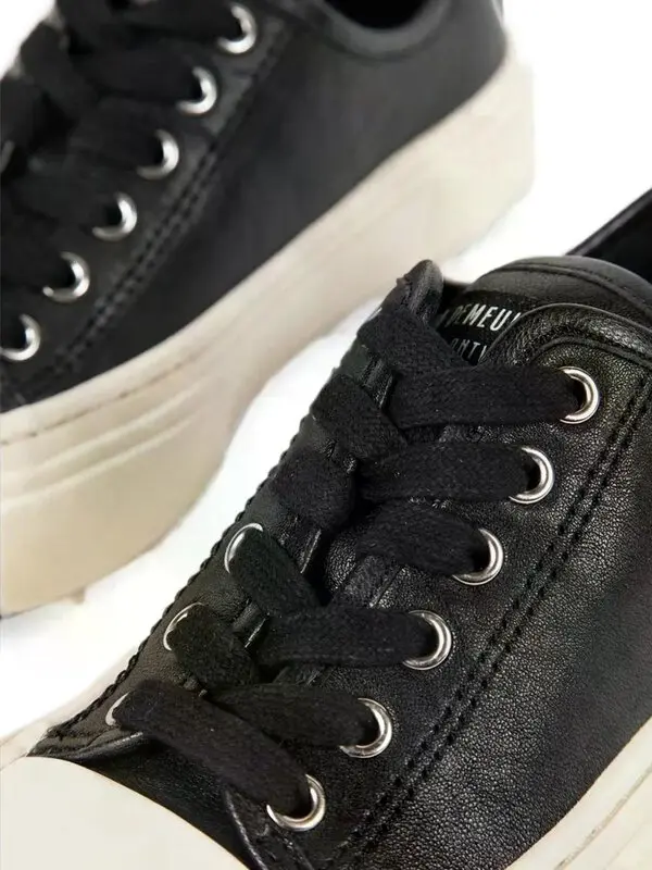 ANN DEMEULEMEESTER Grained Calf Leather Sneakers - Black