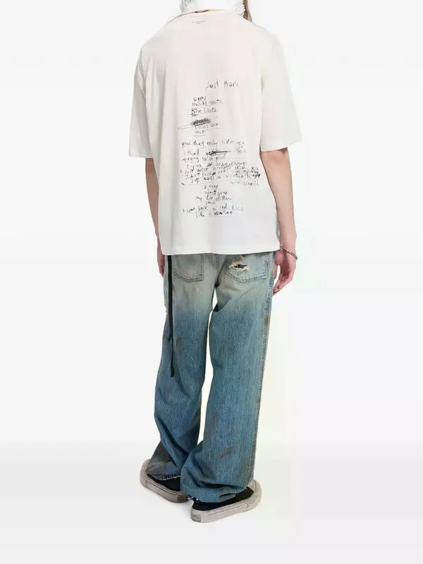 ANN DEMEULEMEESTER Text-print Cotton T-shirt