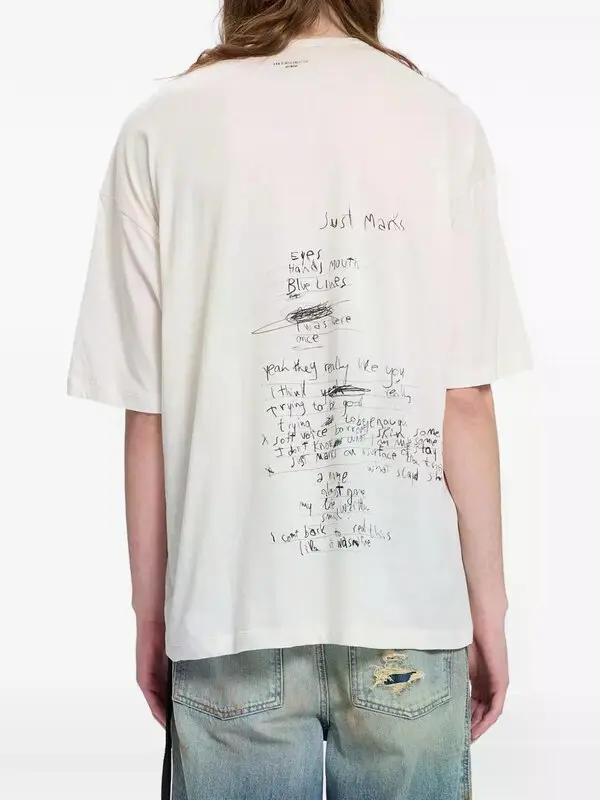ANN DEMEULEMEESTER Text-print Cotton T-shirt