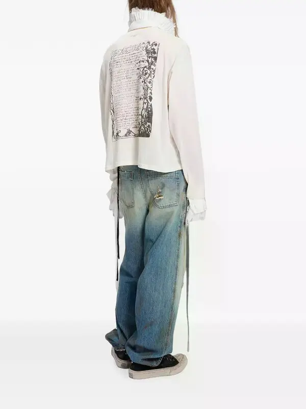 ANN DEMEULEMEESTER Graphic-print Long-sleeved T-shirt