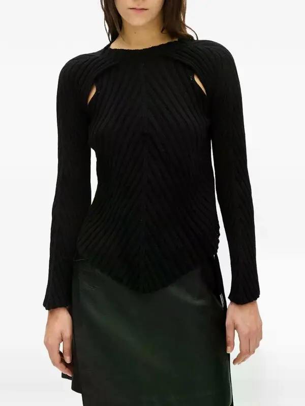 ANN DEMEULEMEESTER Cut-out Sweater - Black