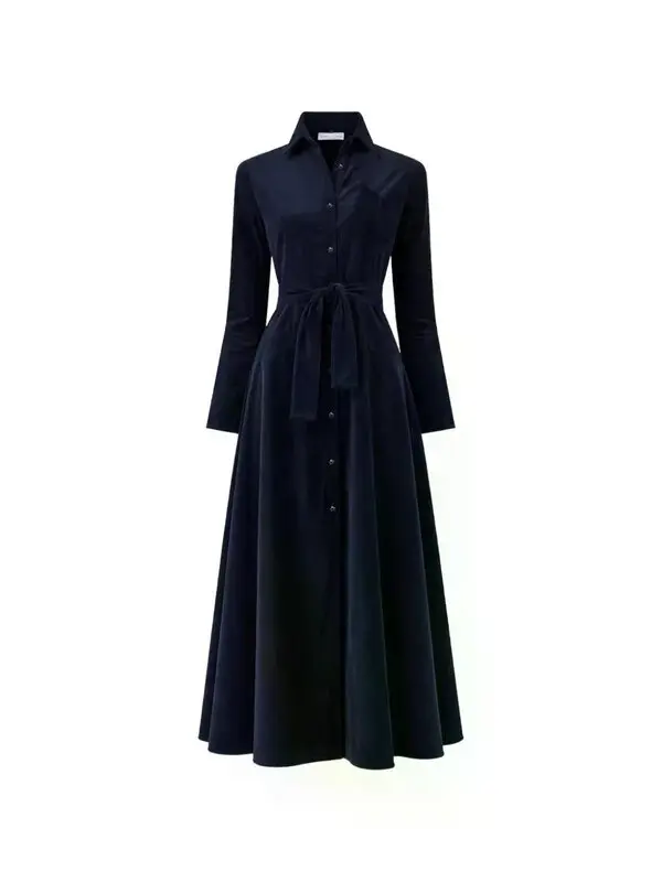 VIOLANTE NESSI Corduroy Buttoned-cuff Midi Dress